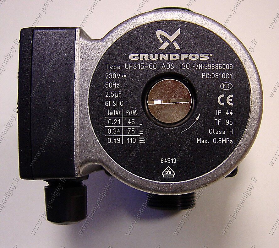 CIRCULATEUR GRUNDFOS UPS 15/60 AQS 130 REFERENCE 60084513 POUR CHAUDIERE CHAFFOTEAUX NIAGARA